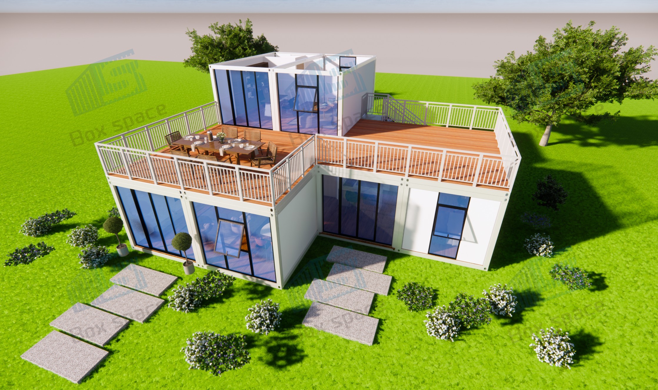 #Weekly design 5# 12*12m container house (2 bedrooms + home office)