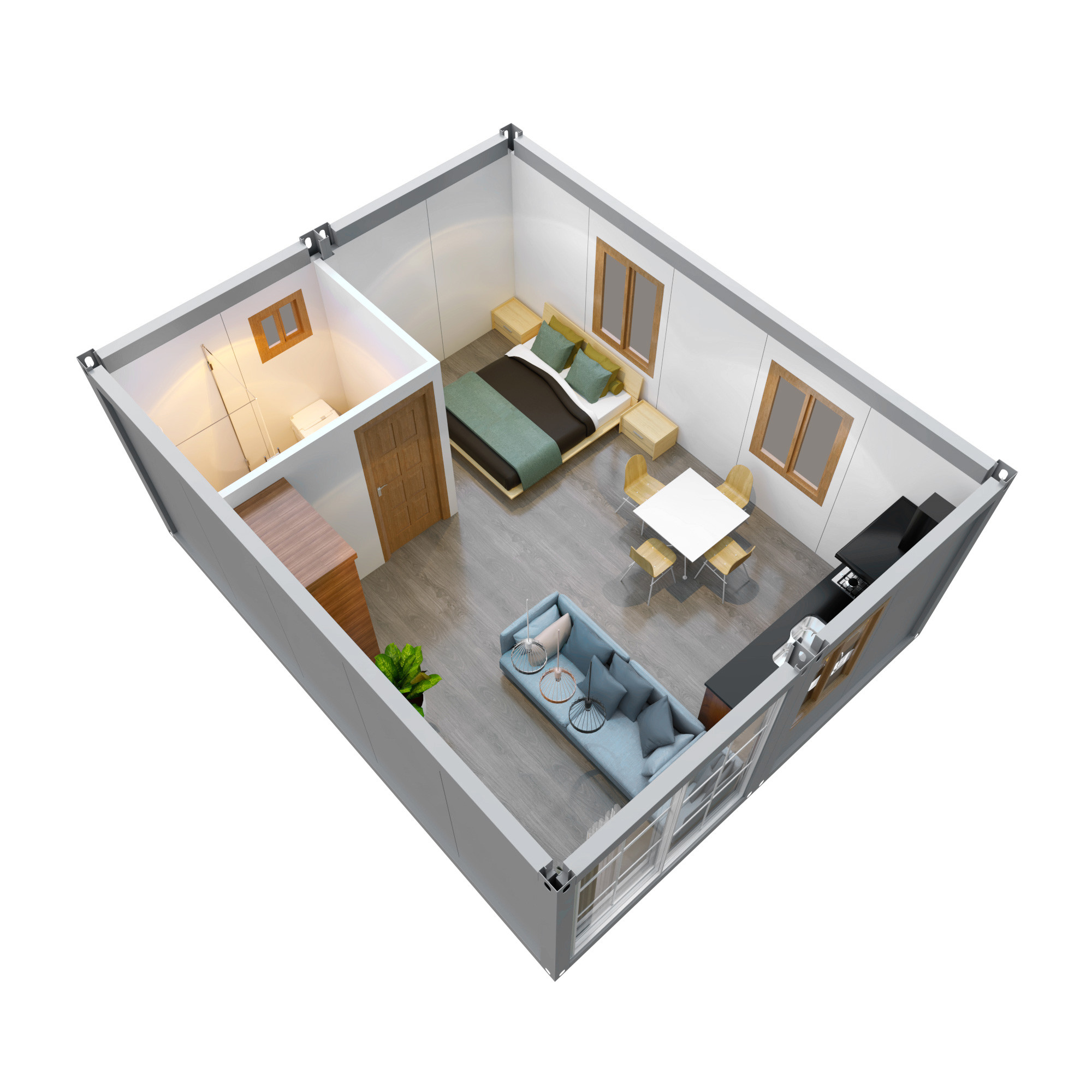 20FT 40ft Granny Flat Container House Hotel Frame Kit Container Prefab ...