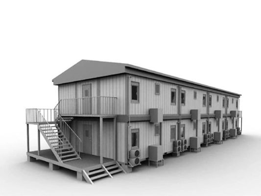 Triplex 40ft Shipping Container House , Modular Office Container House